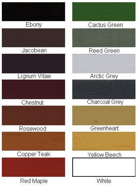 Wood treatments colour chart : Timber Buildings UK, Timber Buildings UK